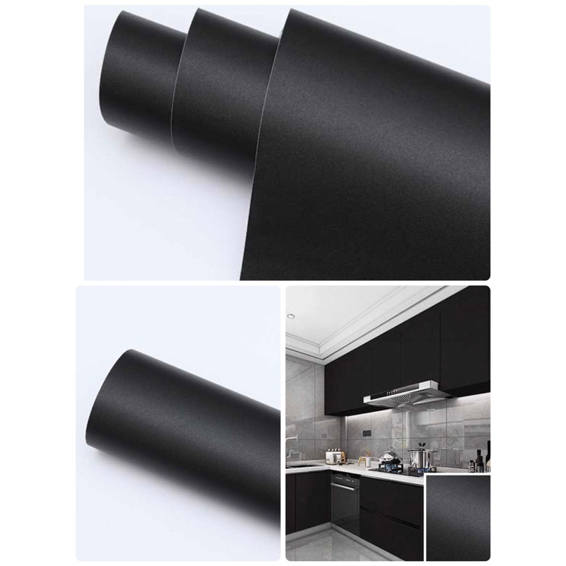 Jual Wallpaper Sticker Hitam Doff Polos Pelapis Perabotan Furniture ...