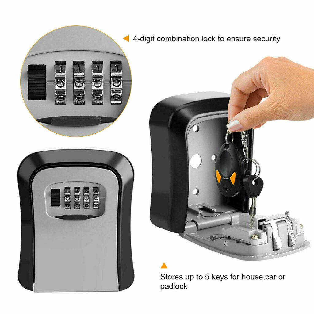Jual Key Safe Box Outdoor 4 Digit Wall Mount Lock Kotak Kunci Dinding ...