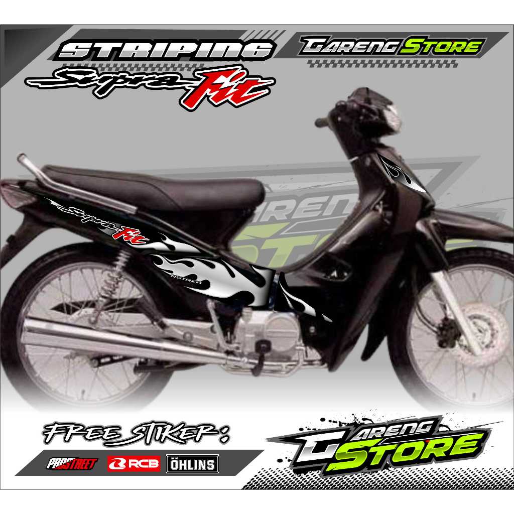 Jual STRIPING VARIASI HONDA SUPRA FIT DESAIN API / STICKER LIST VARIASI ...
