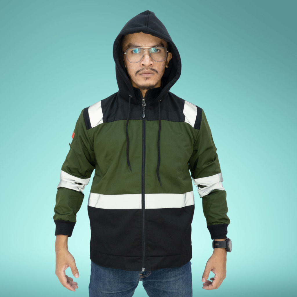 Jual Wearpack Jaket Atasan kemeja lengan panjang warna Hijau Kombinasi ...