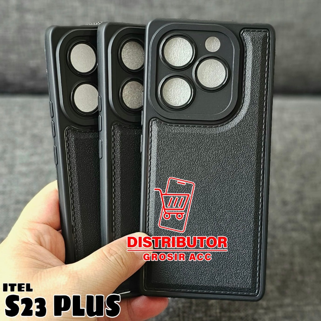 Jual ITEL S23 PLUS ITEL S23 ITEL A60S CASE LEATHER PRO BLACK CASE BLACK ...