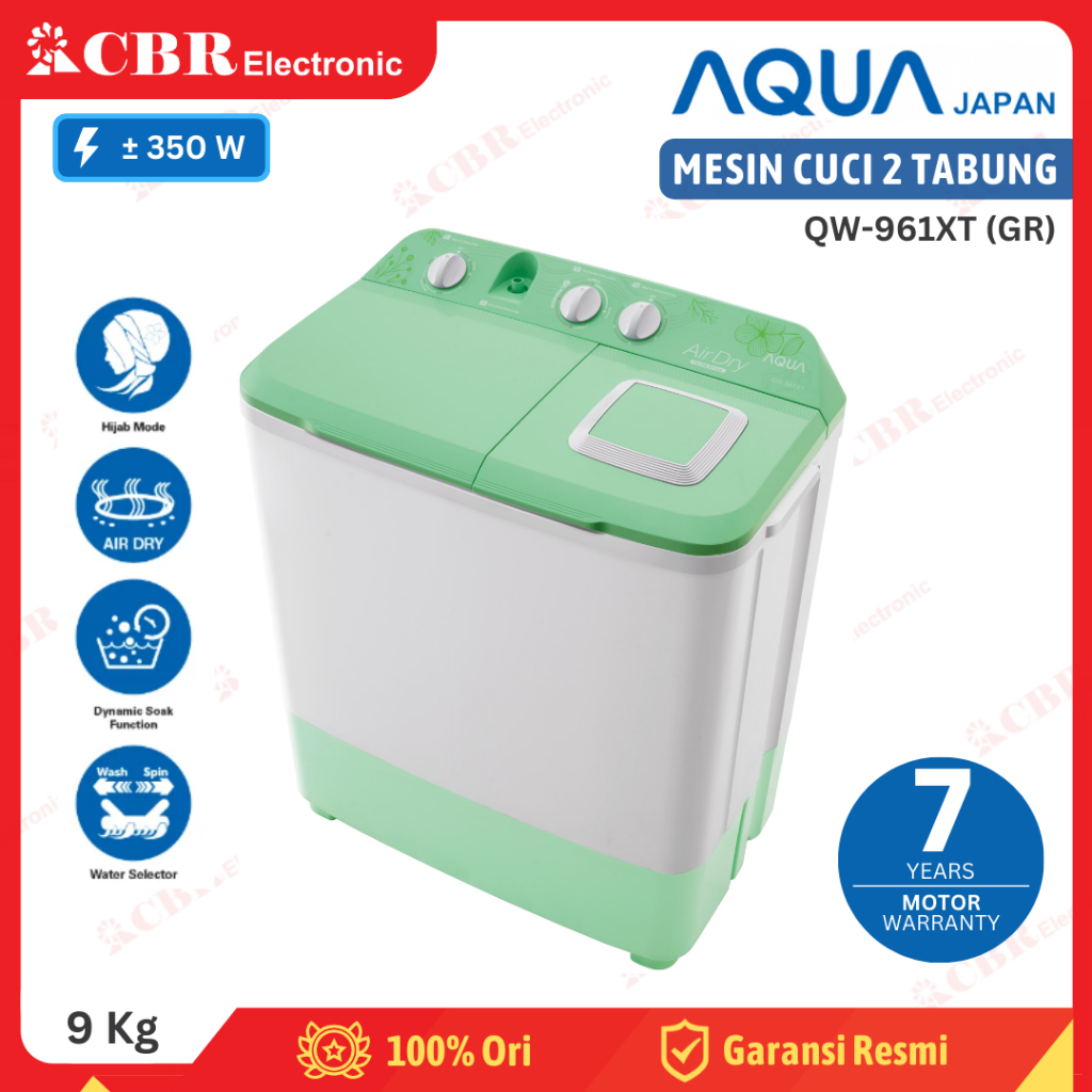 Jual Mesin Cuci AQUA 2 Tabung 9 Kg QW-961XT (GR) | Shopee Indonesia