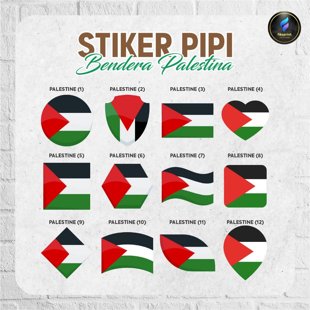 Jual (isi 100 pcs) Stiker pipi palestine - tempelan pipi palestina ...