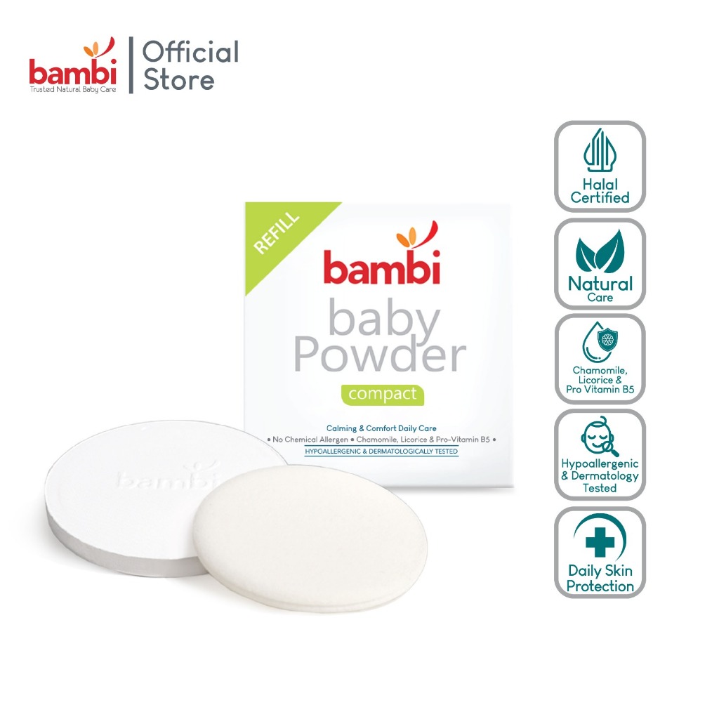 Jual Bambi Baby Compact Powder 40gr - (REFILL) | Bedak Padat Bayi Kulit ...