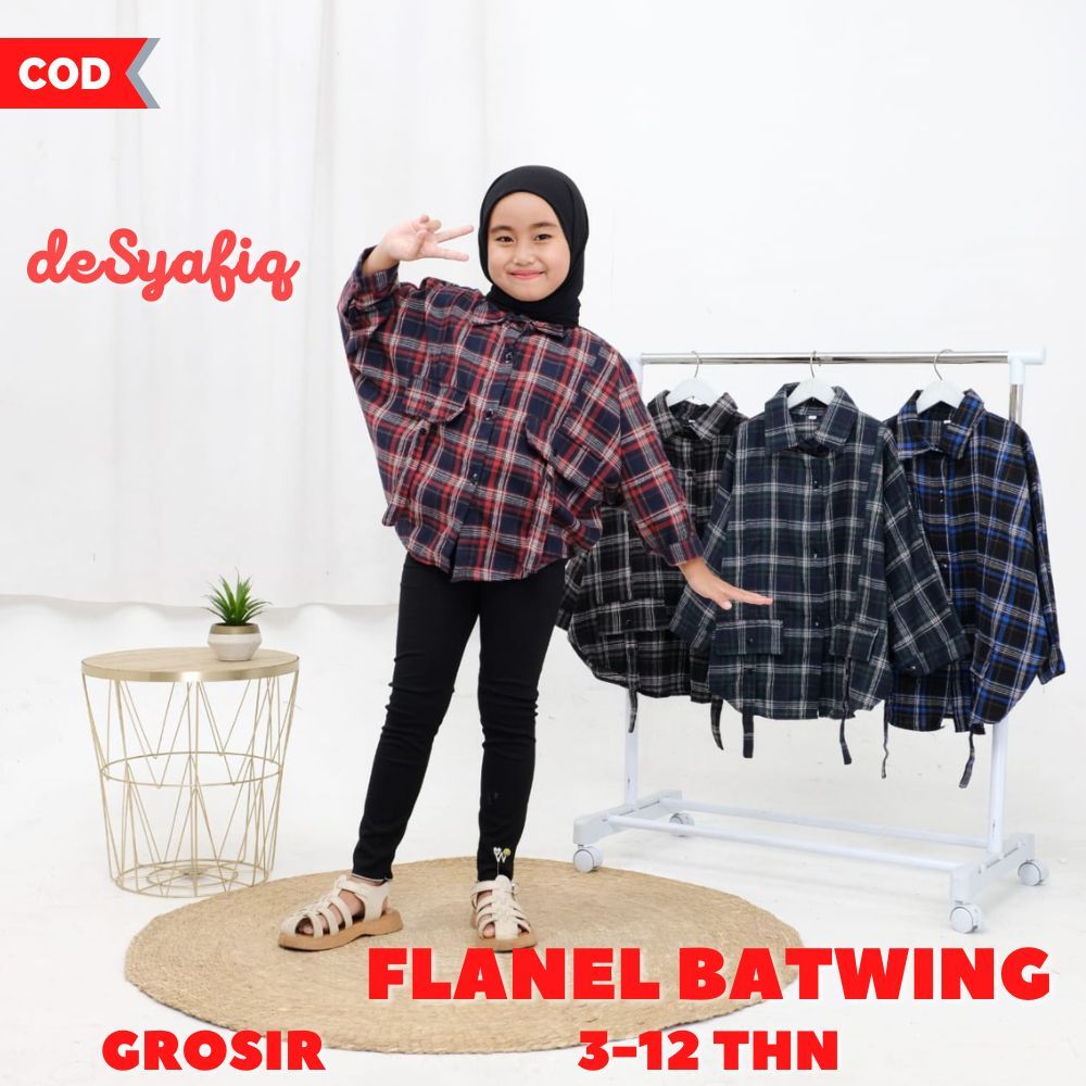 Jual Kemeja Batwing Bahan Flanel Anak Perempuan 3-12 Tahun | Shopee ...