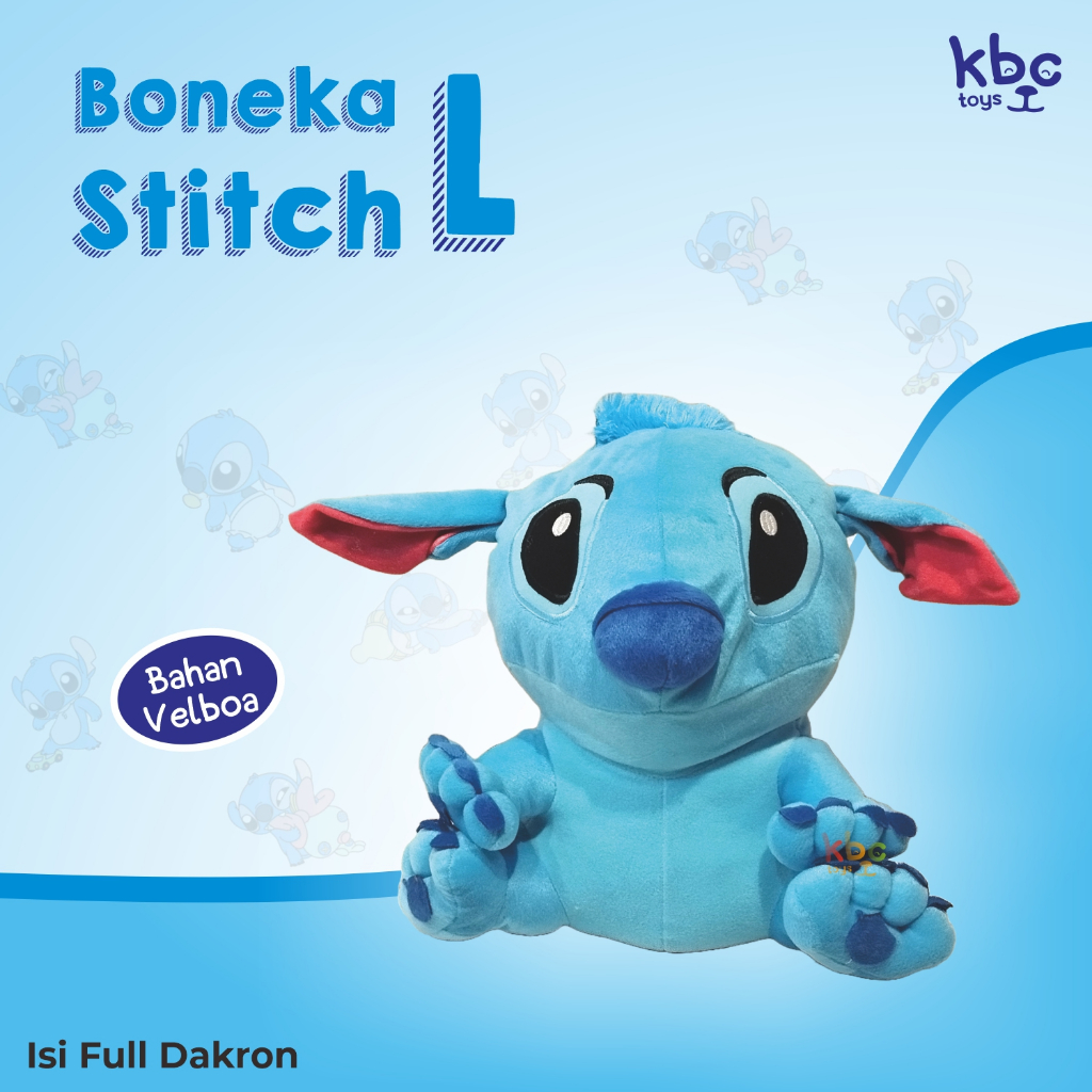 Jual Boneka Stitch Ukuran L Biru / Stitch Biru L cocok untuk kado ...