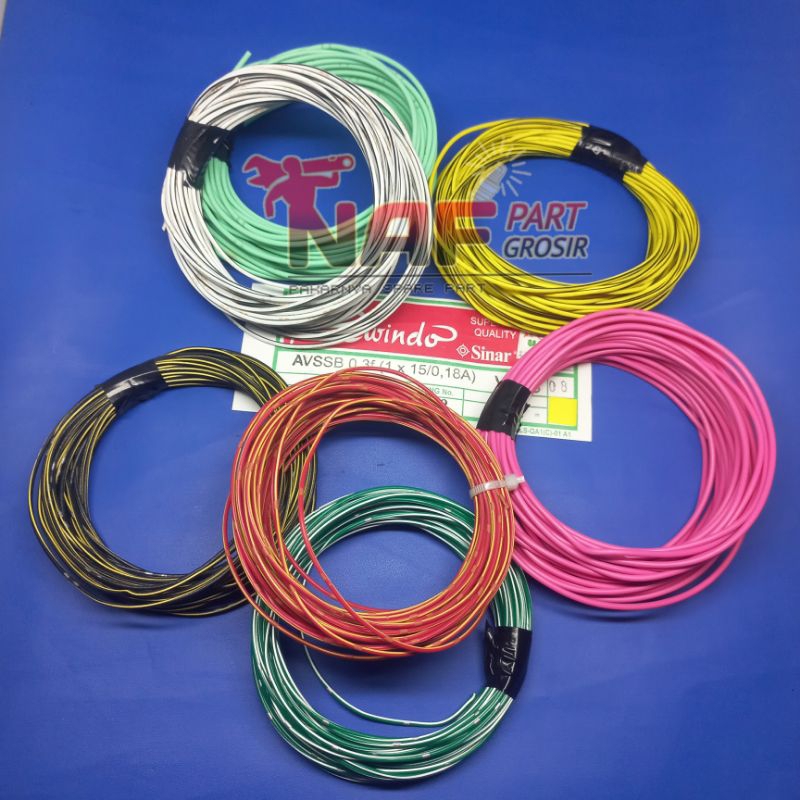 Jual KABEL AVS AVSS 0.3 MM ORIGINAL STANDRAT KABEL BODI MOTOR MOBIL | Shopee Indonesia