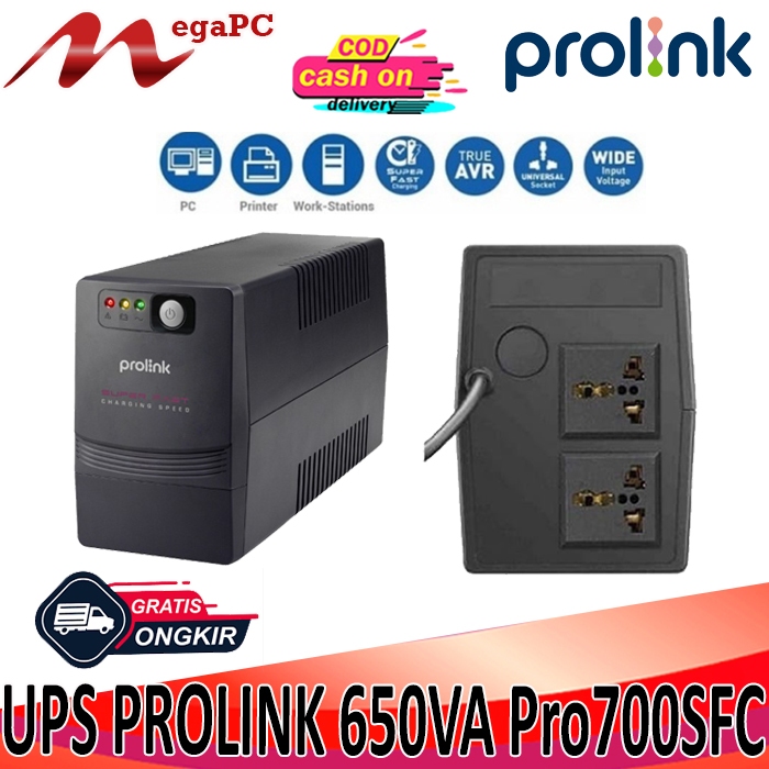 Jual UPS PROLINK Pro700SFC 650VA Super Fast Charging | Shopee Indonesia