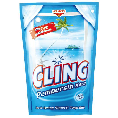 Jual CLING Pembersih Kaca Ocean Fresh Refill 425 ml | Shopee Indonesia