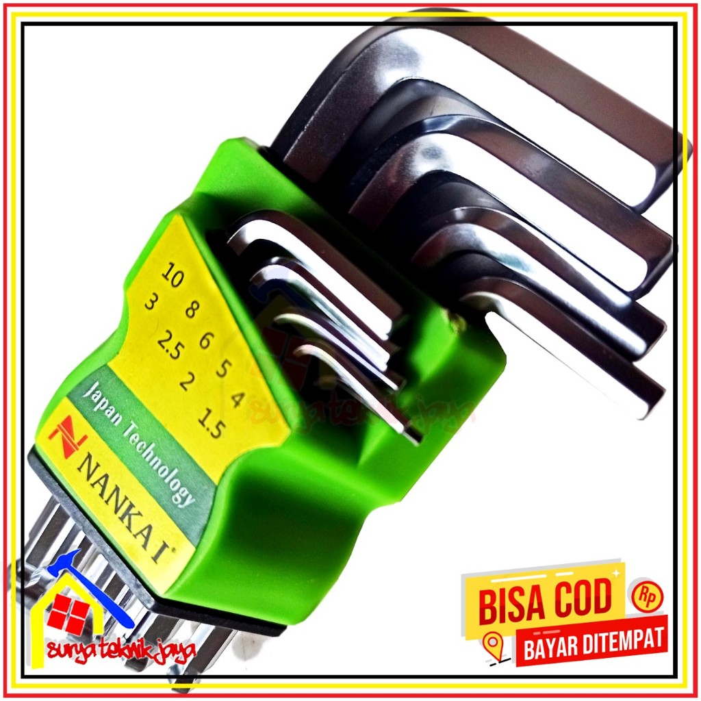 Jual [cuci gudang] Kunci L Hexball Set 9pc Standart NANKAI Allen Wrench ...