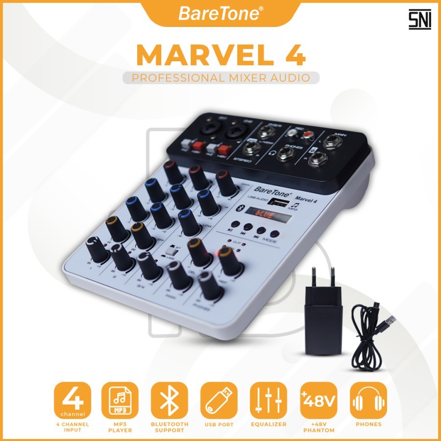Jual Mixer BareTone Marvel 4 Marvel4 Professional MIxer Audio 4 Channel ...
