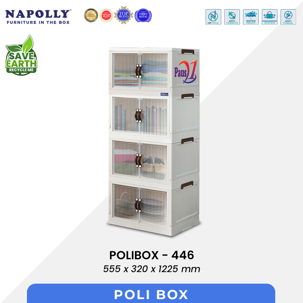Jual Napolly Polibox 446 | Napolly Lemari/Rak 4 susun dan Lipat ...