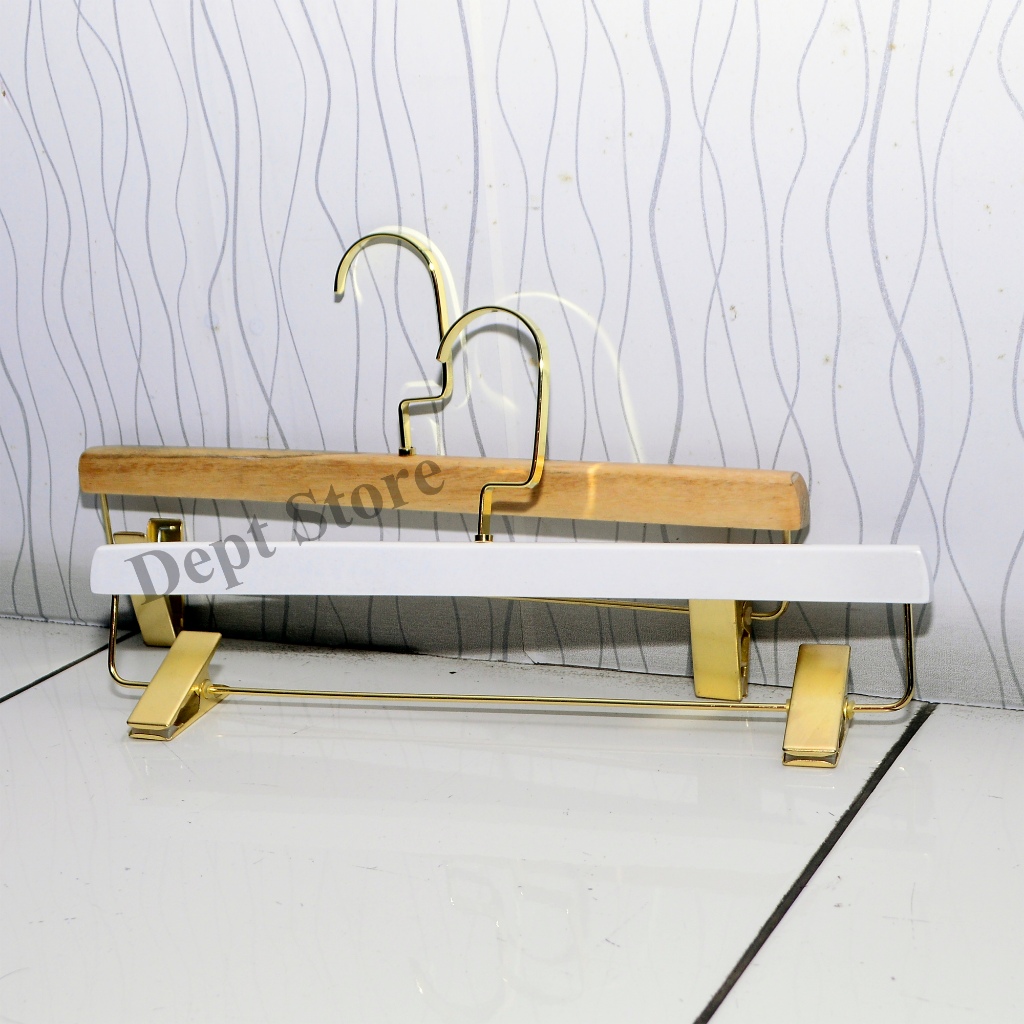 Jual Hanger Kayu Palang Emas Jepit Besi Kotak Lurus Hook Gold Gantungan ...