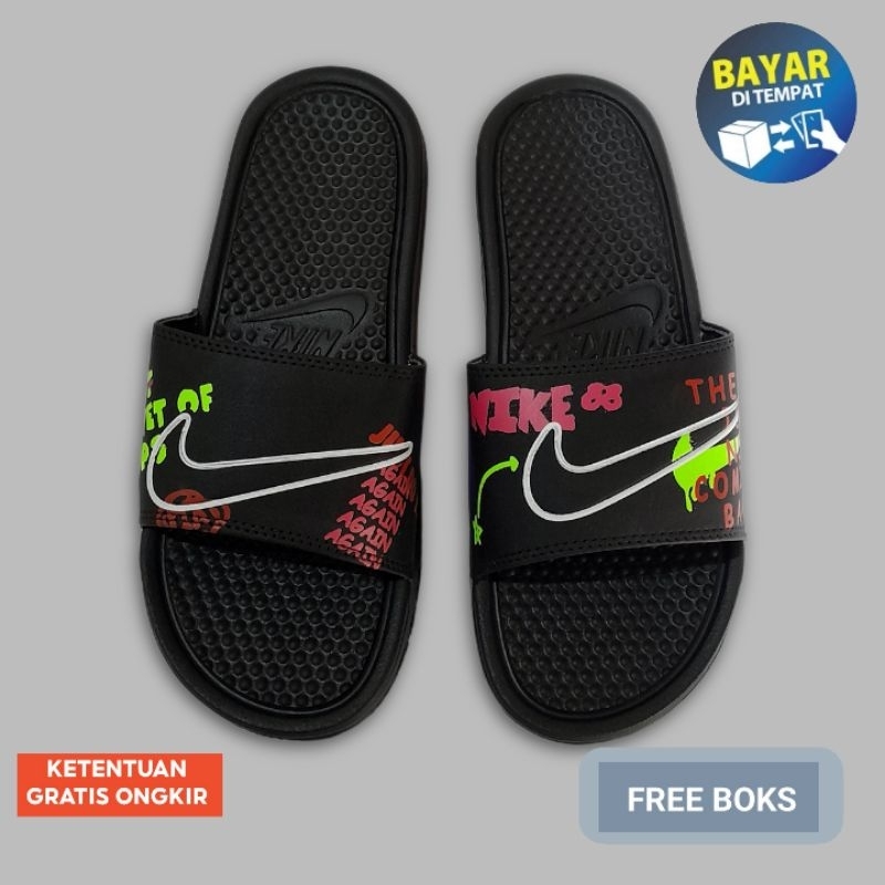 Jual sandal slide nike pria slop casual sandal karet pria distro ...