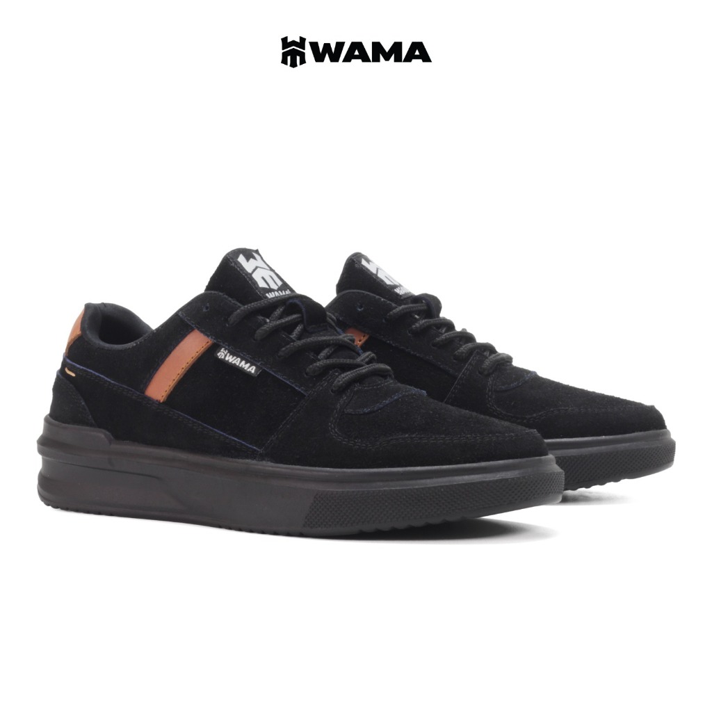 Jual WAMA - Rusty Black | Sepatu Sneakers Casual Vintage Leather Suede ...
