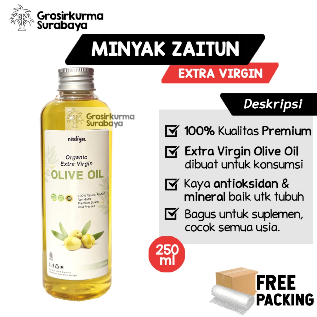 Jual Minyak Zaitun Extra Virgin Olive Oil 250ml EVOO Organic Premium Untuk Konsumsi Borges ...