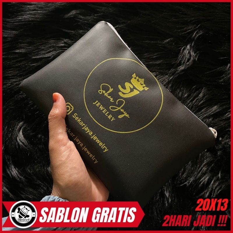 Jual Dompet Kulit Sintetis Custom Sablon Logo | 20.13 | Shopee Indonesia