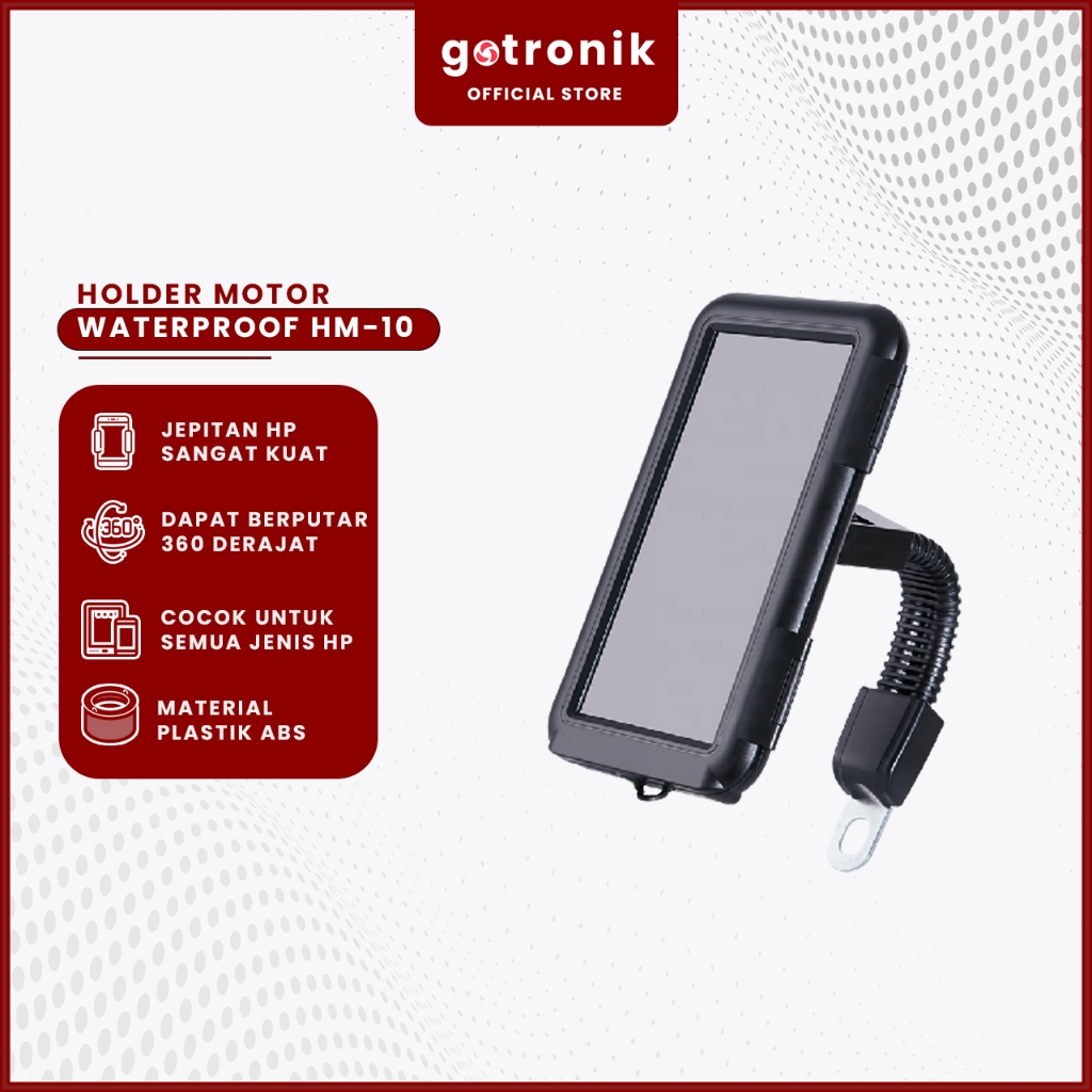 Jual Holder Hp Motor Waterproof Dudukan Hp di Motor Anti Air HM10 tempat Handphone motor phone ...
