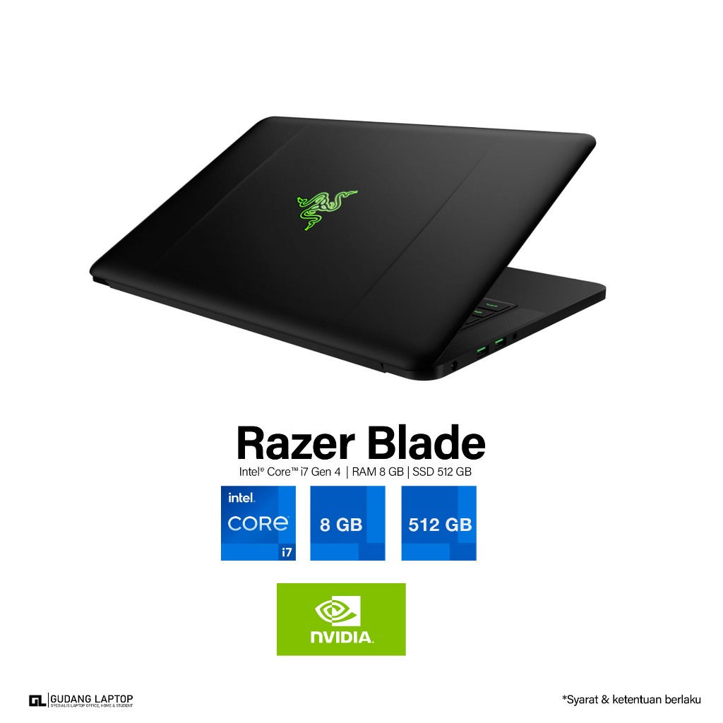 Jual LAPTOP RAZER BLADE | i7 GEN 4 | RAM 8 GB | SSD 512 GB | LAYAR 14 ...