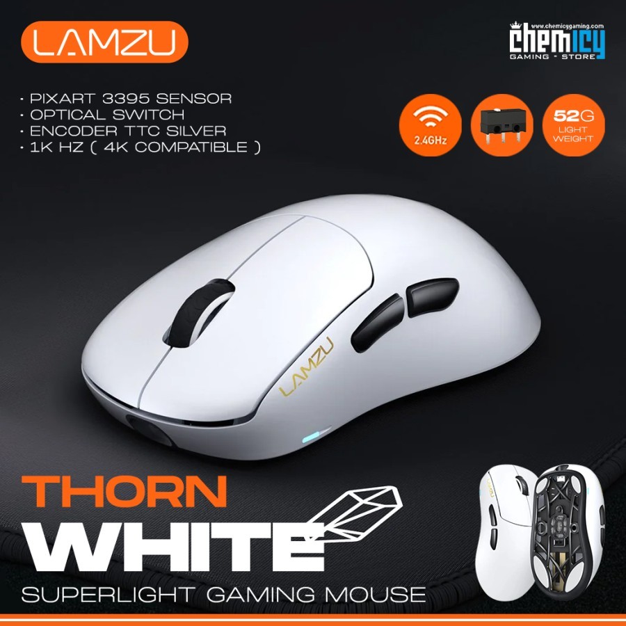 Jual Lamzu Thorn Wireless Superlight Gaming Mouse | Shopee Indonesia