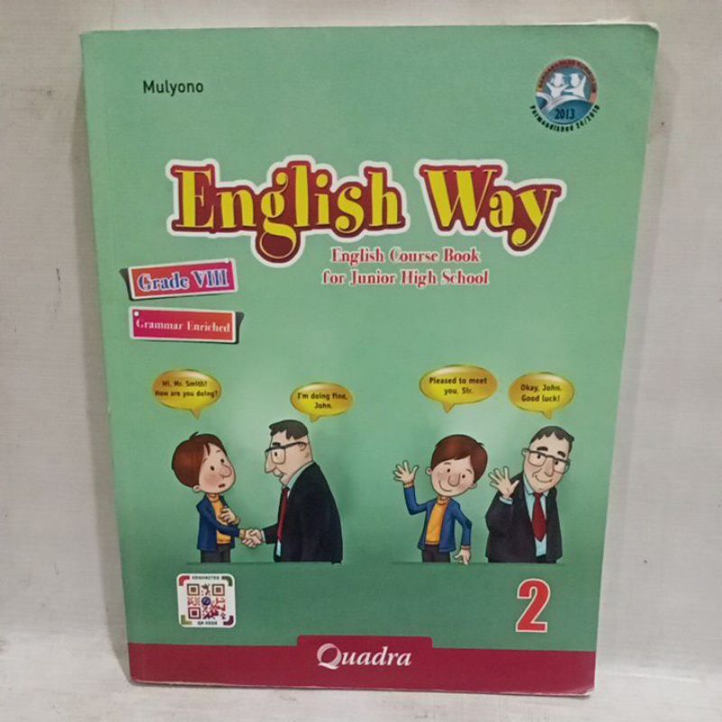 Jual buku paket bahasa Inggris untuk SMP kelas 8 kurikulum 2013 English way penerbit quadra ...