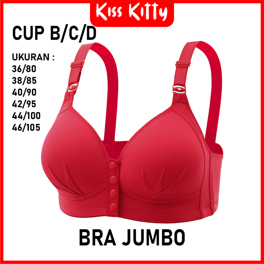 Jual Bra Jumbo Kait Depan BH Menyusui Big Size Wanita Tanpa Kawat ...
