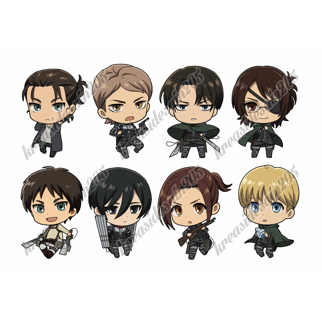 Jual Isi 8 stiker vinyl AOT anti pudar dan anti air/attack on titan ...