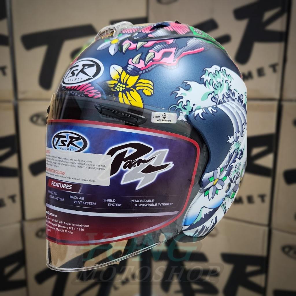 Jual Helm TSR Ram 4 Oriental Blue Original Half Face TSR Helmet Ram4 ...