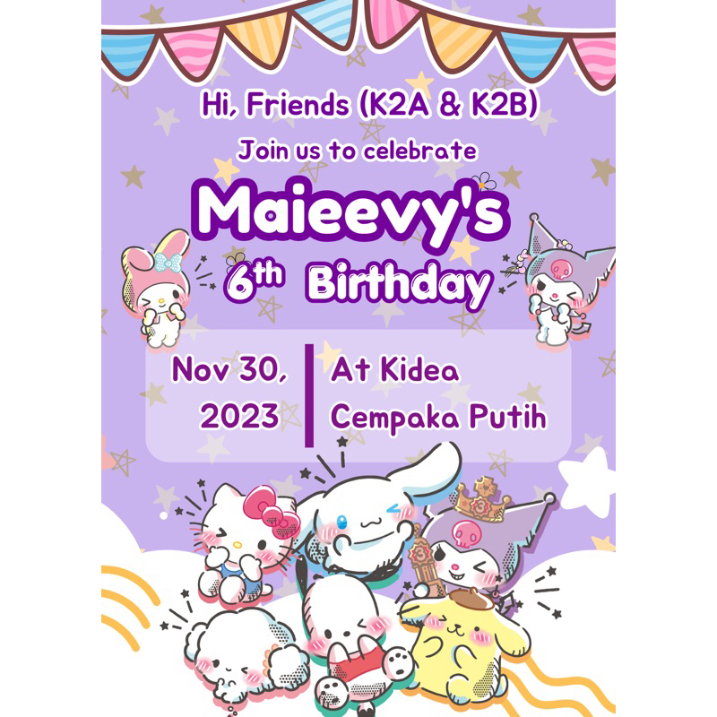 Jual Video Undangan Ulang Tahun Invitation birthday Custom | Sanrio ...