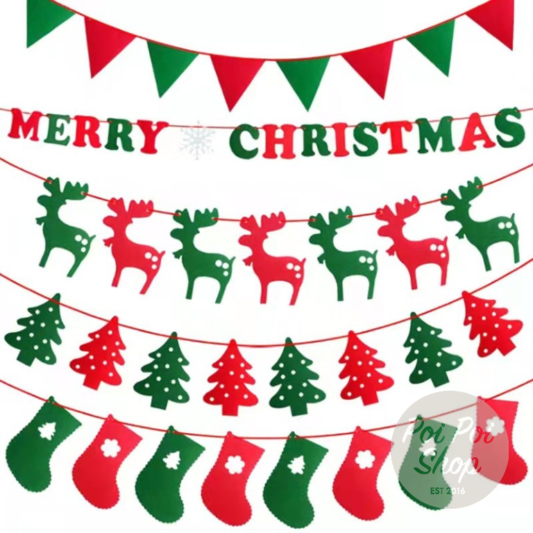 Jual Garland Natal 3M Merry Christmas Dekorasi Banner Natal Grosir ...