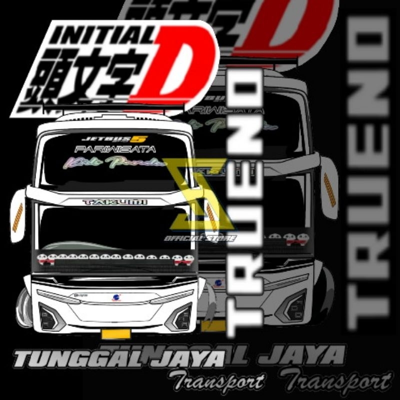 Jual stiker bus tunggal jaya KIDS PANDA TRUENO Takumi bismania cutting ...