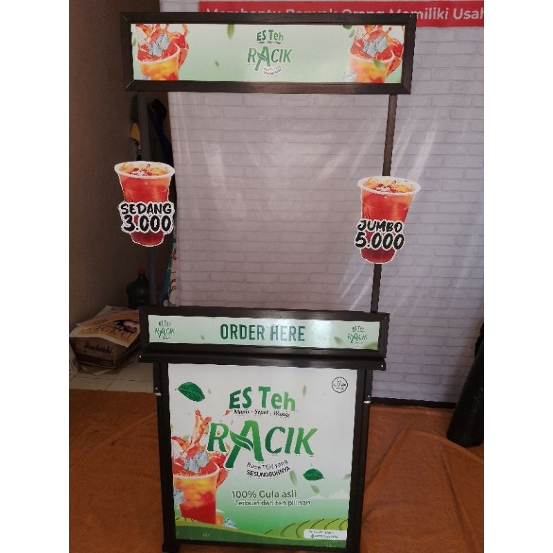 Jual Meja Lipat Booth Gerobak Lipat Es Teh 80x50 Berstiker bahan ...