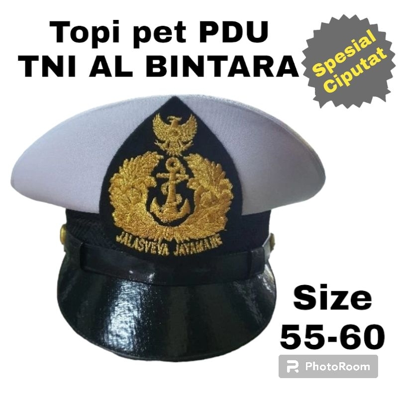 Jual topi pet PDU BINTARA TNI AL, PET PDU TNI AL BINTARA merek ciputat ...