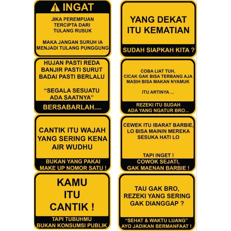 Jual stiker warning kata mutiara | Shopee Indonesia