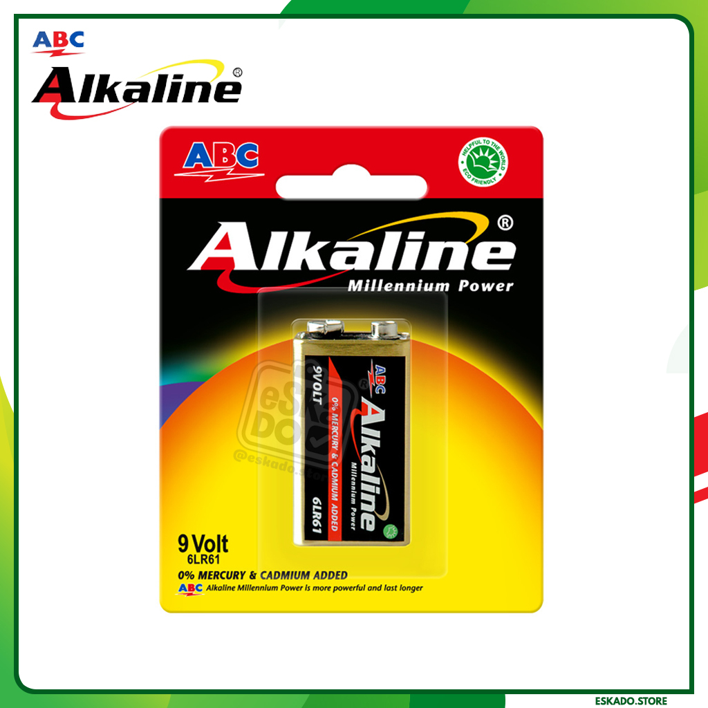 Jual Baterai ABC Alkaline Kotak 9V ( 6LR61 ) | Shopee Indonesia