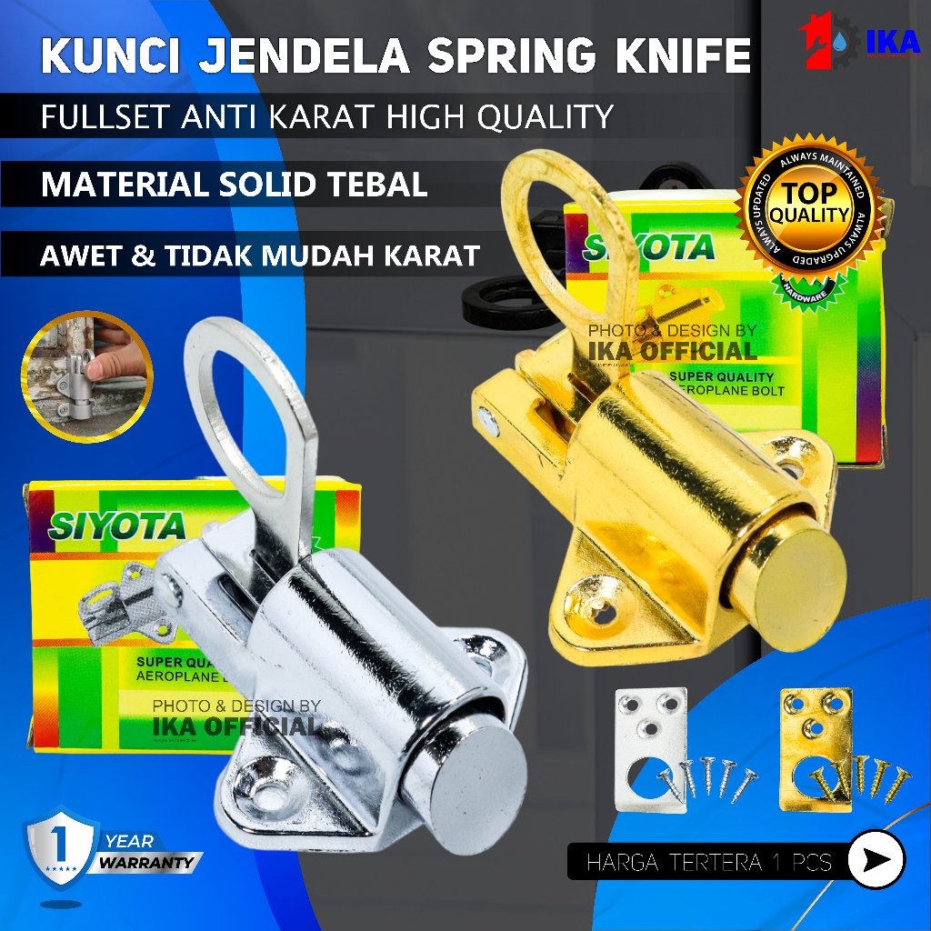Jual Spring Knip Tebal l Grendel Bulat l Slot Jendela l Knife l ...