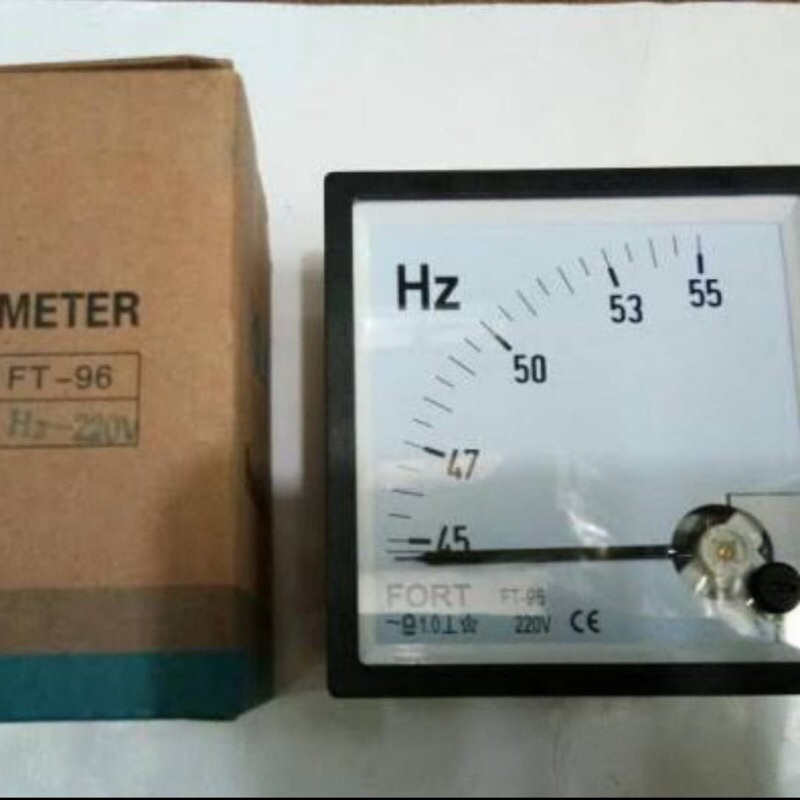 Jual FORT HZ Frequency METER FT-96 JARUM 45-55 HZ/220V Frekuensi 96x96 ...