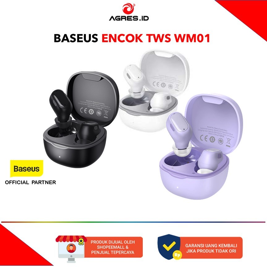 Jual BASEUS ENCOK TWS WM01 WHITE BLACK GREEN YELLOW PURPLE | Shopee ...