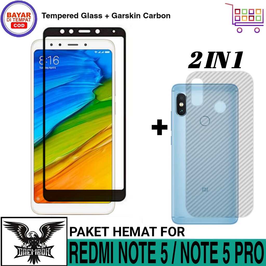 Jual PROMO TEMPERED GLASS XIAOMI REDMI NOTE 5 / PRO FREE GARSKIN CARBON ...