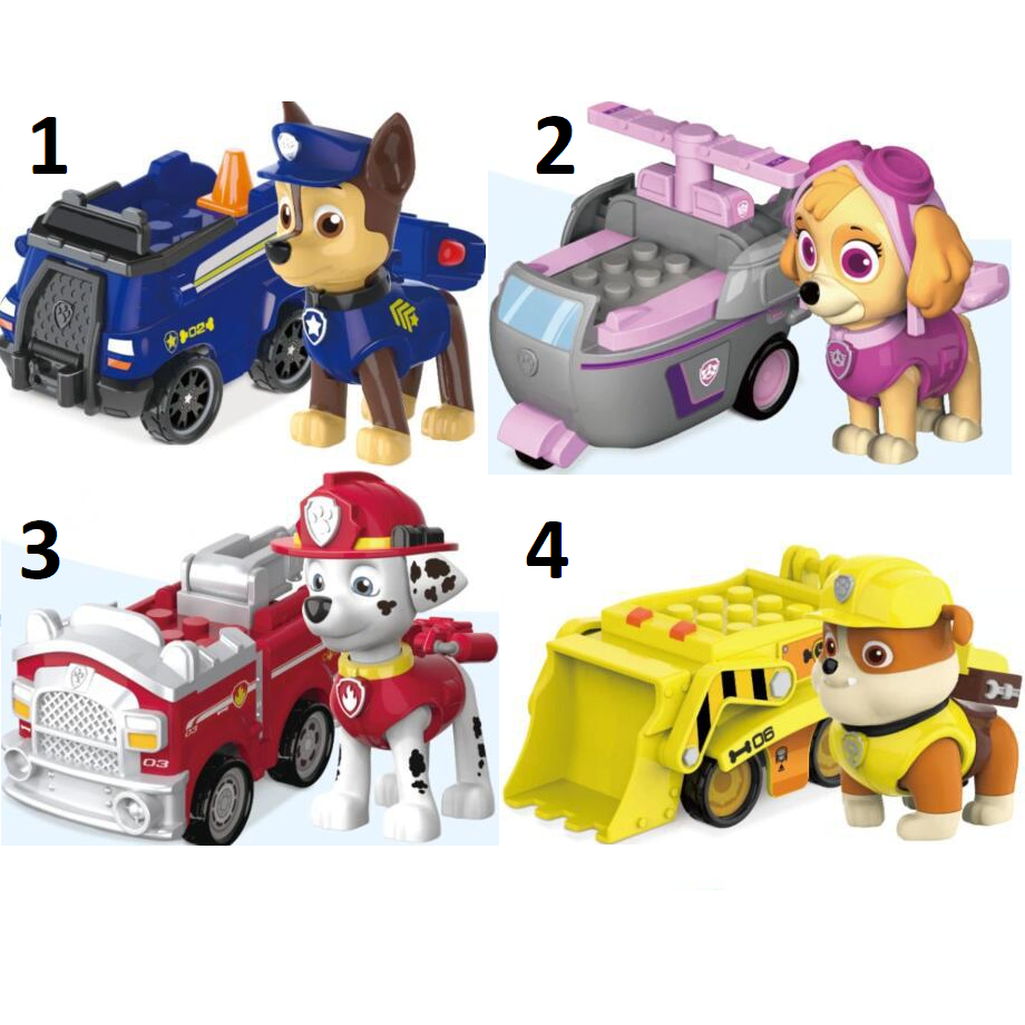 Jual Paw Patrol Chase Skye Marshall Rubble Rocky Zuma Car Minifigs ...