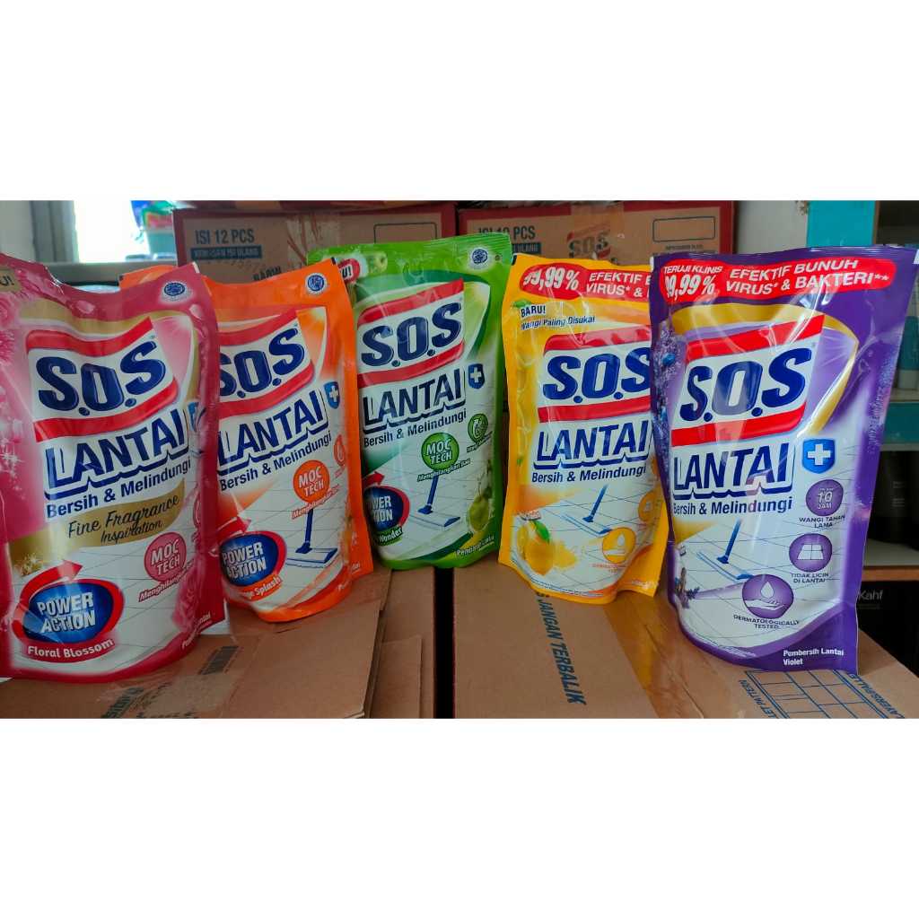 Jual SOS Floor Cleaner / pembersih lantai Reffil 675-700ml | Shopee ...