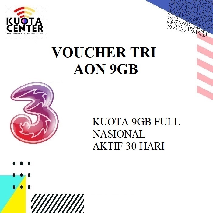 Jual VOUCHER TRI AON 9GB | Shopee Indonesia