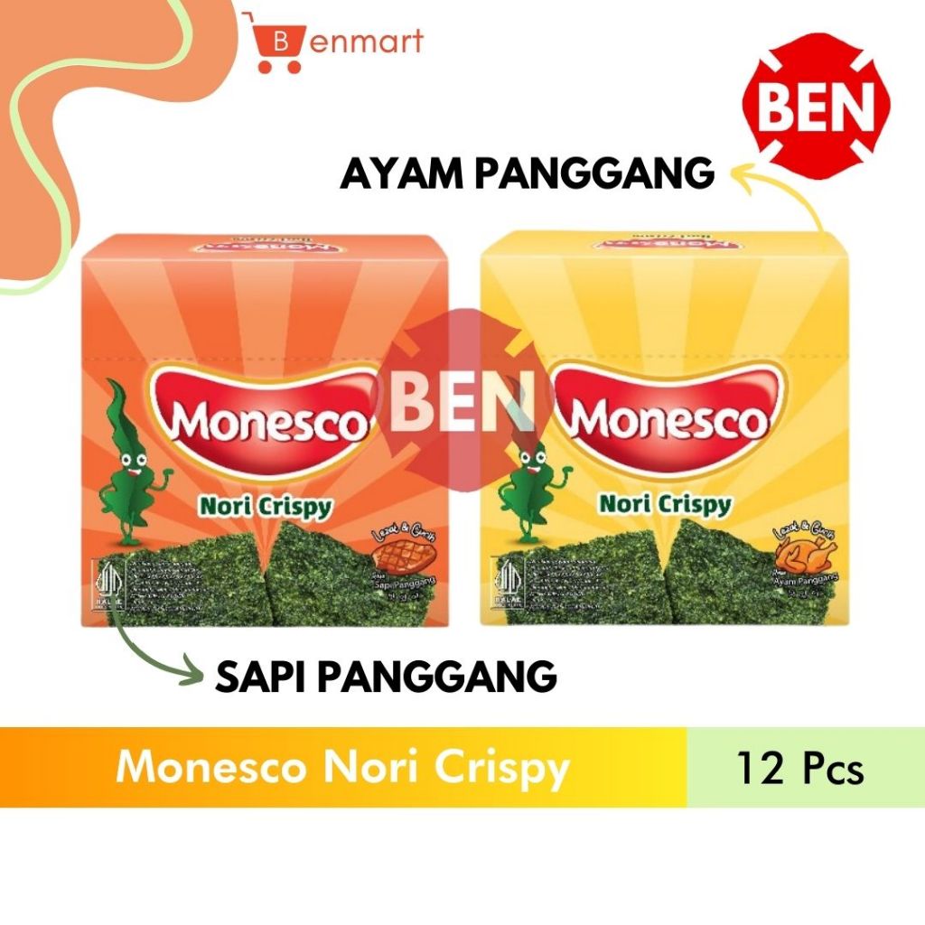 Jual Monesco Nori Crispy SAPI PANGGANG / AYAM PANGGANG Rumput Laut ...