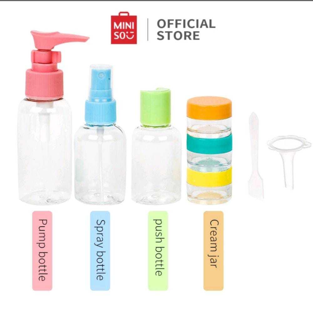 Jual MINISO ORIGINAL Botol Travel isi Ulang Refill Set | Shopee Indonesia
