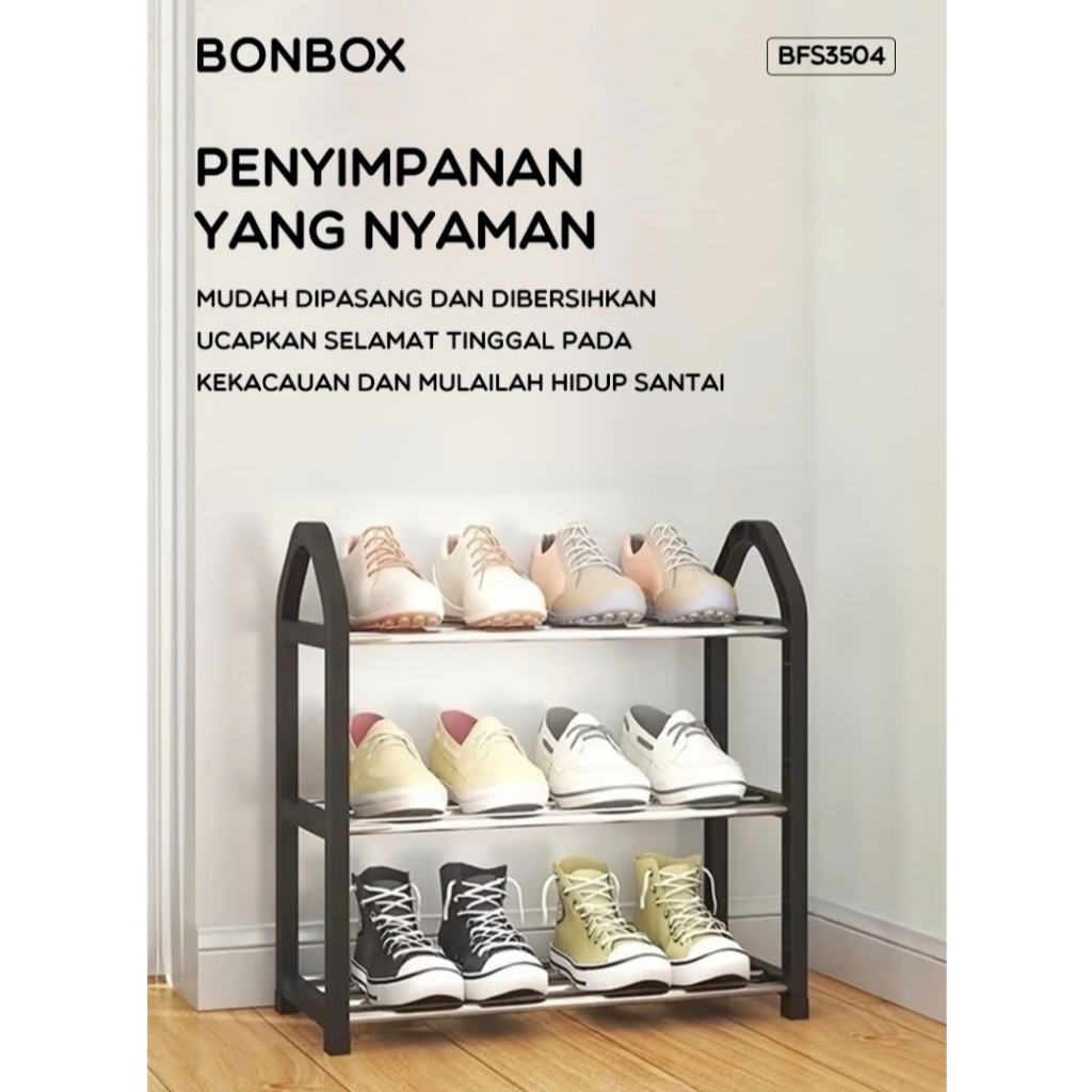 Jual Rak Sepatu 3 Susun Mini Pipa Besi Galvanis Stainless Anti Karat ...