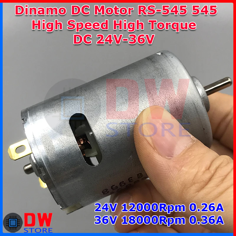 Jual Dinamo DC Motor RS-545 545 24V-36V Mid Rpm Speed High Torque ...