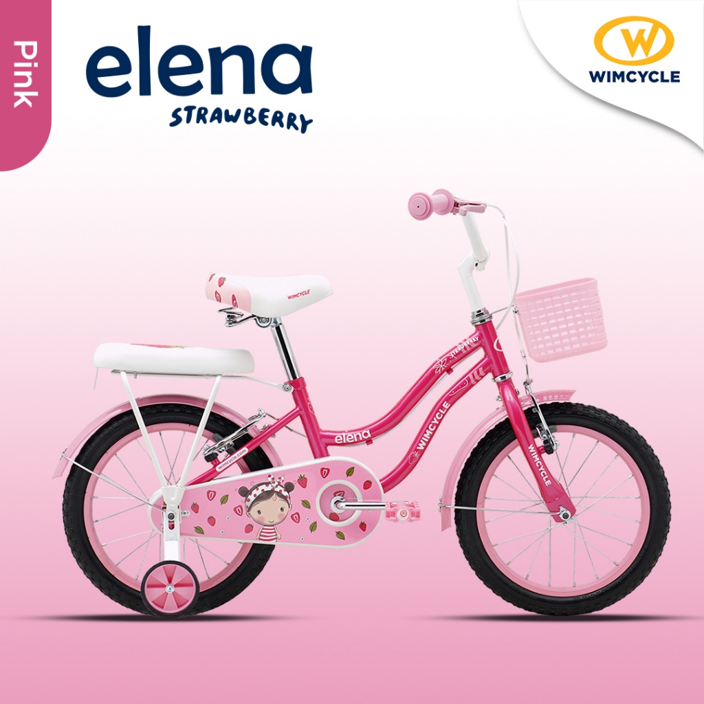 Jual Wimcycle Elena Strawberry 16" 2023 Sepeda Anak Keranjang Perempuan ...