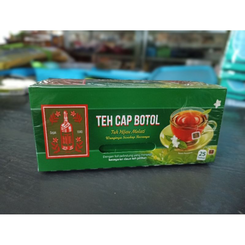Jual Teh Cap Botol celup (Teh hijau melati) isi 25 kantong | Shopee ...