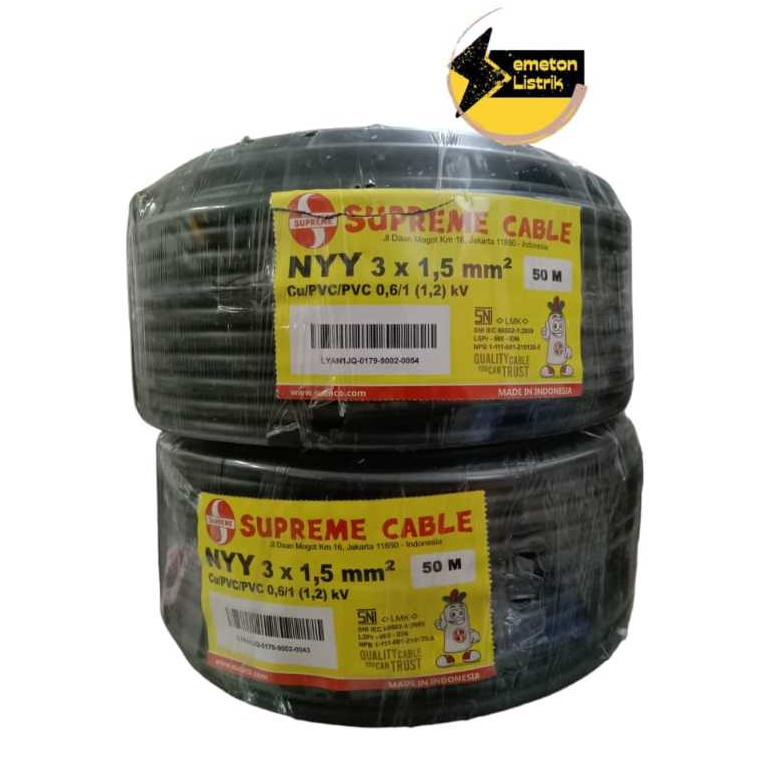 Jual KABEL LISTRIK NYY 3X1.5 SUPREME 1 ROLL PANJANG 50 METER | Shopee Indonesia