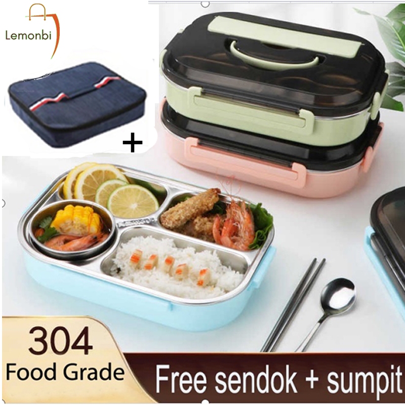 Jual Lengkap Dengan Tas dan Alat Makan! Lunch Box Kotak Makan Kotak ...